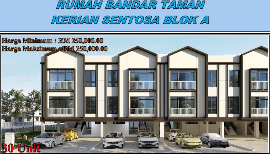 RUMAH BANDAR TAMAN KERIAN SENTOSA BLOK A - Town House for Sale - Perak